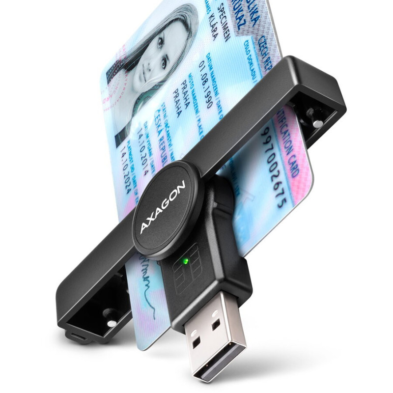 Cititor carti de identitate electronice AXAGON Smart Card FlatReader ...